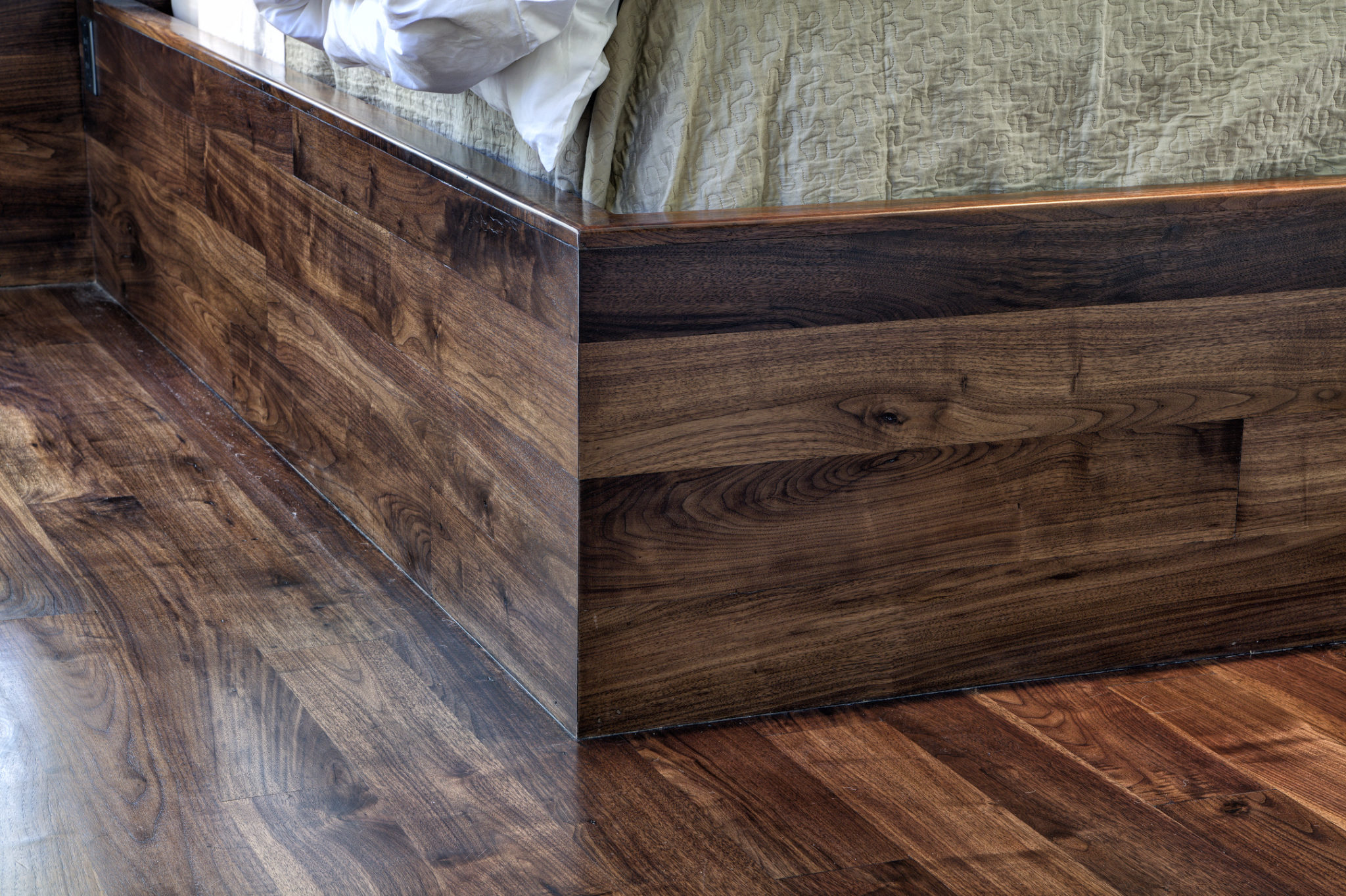 Custom Stained Black Walnut Flooring - Oak and Broad